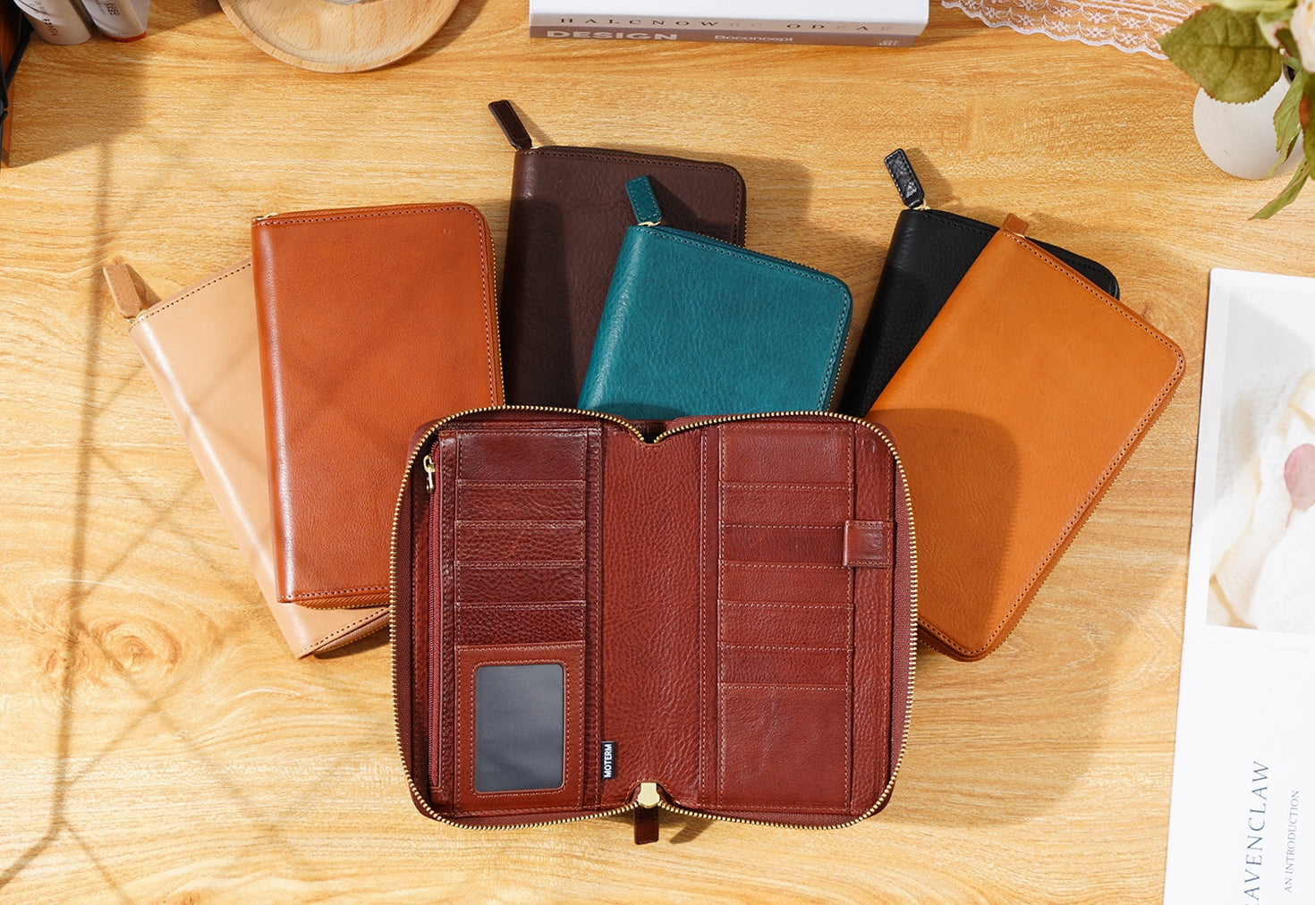 Moterm Full Grain Vegetable Tanned Cowhide Planner Zip Weeks 2.0 Cover ...