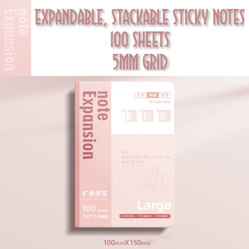 Large 5mm GRID EXPANDABLE STACKABLE Extension Vertical Sticky Notes Hi ...