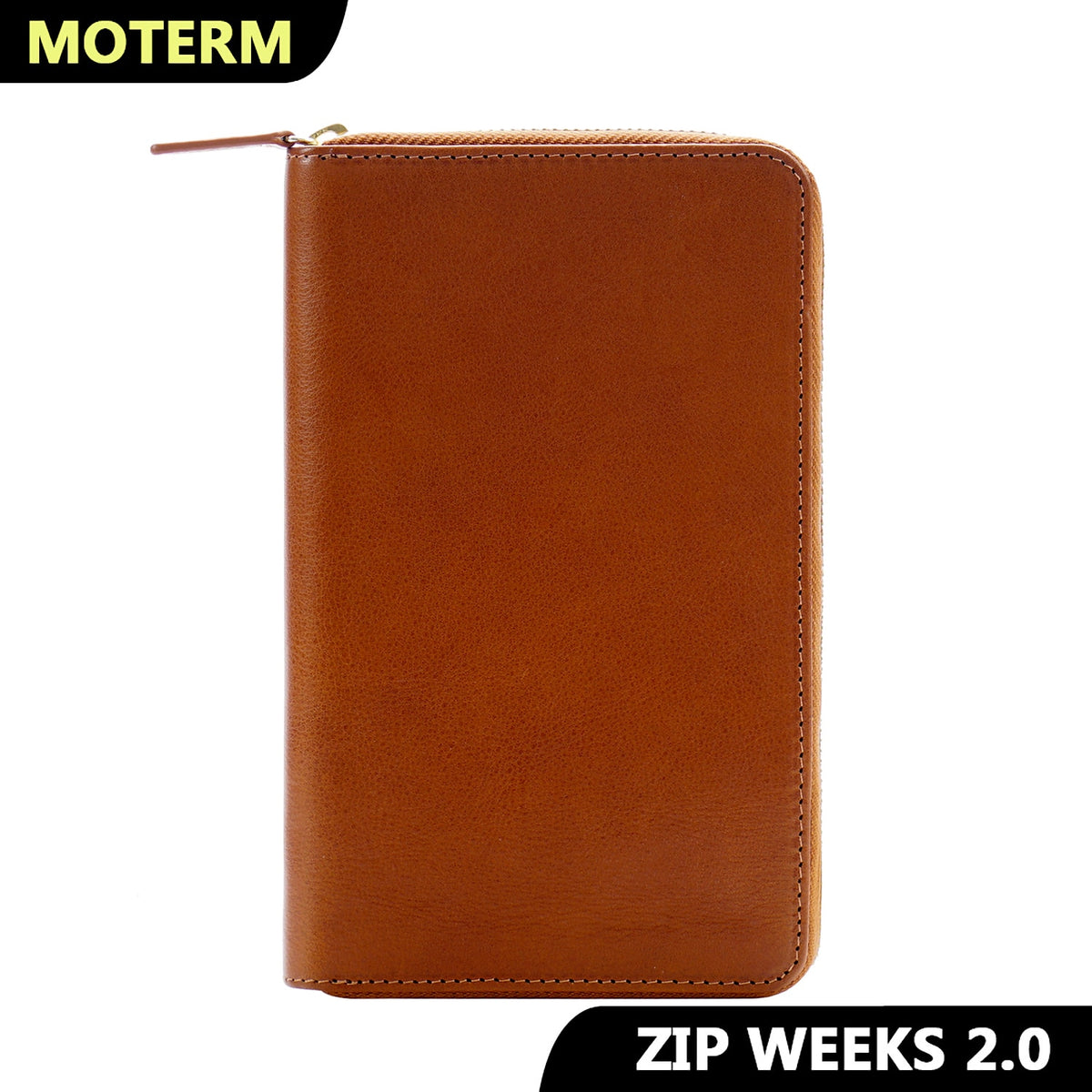 Moterm Full Grain Vegetable Tanned Cowhide Planner Zip Weeks 2.0 Cover ...