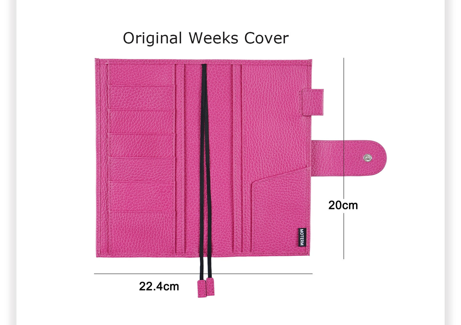 Moterm Firm Pebbled Grain Leather A5 A6 B6 Weeks Fuchsia Rose Color Ge ...