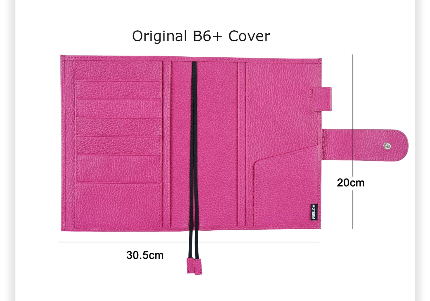 Moterm Firm Pebbled Grain Leather A5 A6 B6 Weeks Fuchsia Rose Color Ge ...