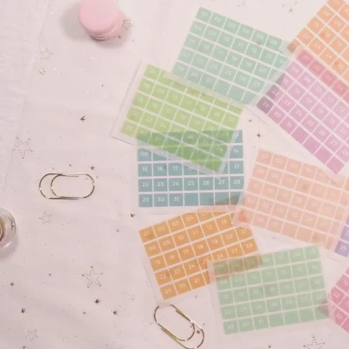 Pastel TRANSPARENT FLAG DATE Stickers Planner Stickers Day Stickers Bu ...