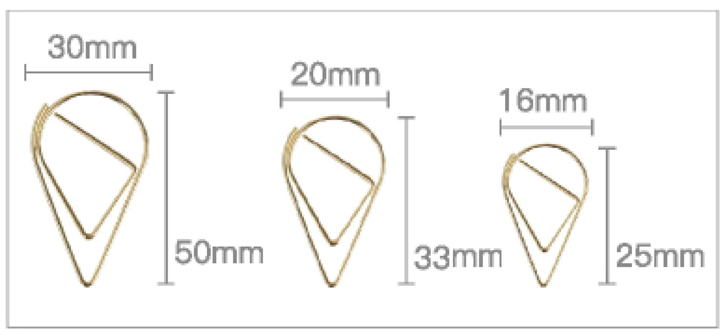 Gold Set Water Drop Tear Drop Teardrop Paper Clips - Three Sizes! – The ...