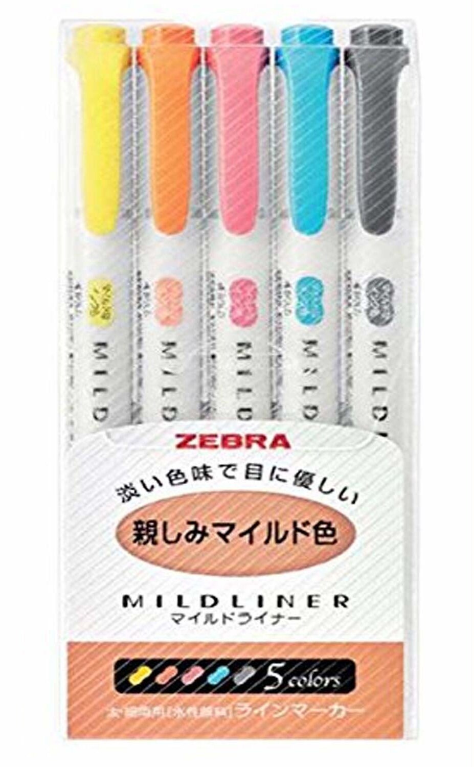 Zebra Mildliner FRIENDLY Mildliner Set of 5 - Orange Package WKT7-N-5C ...