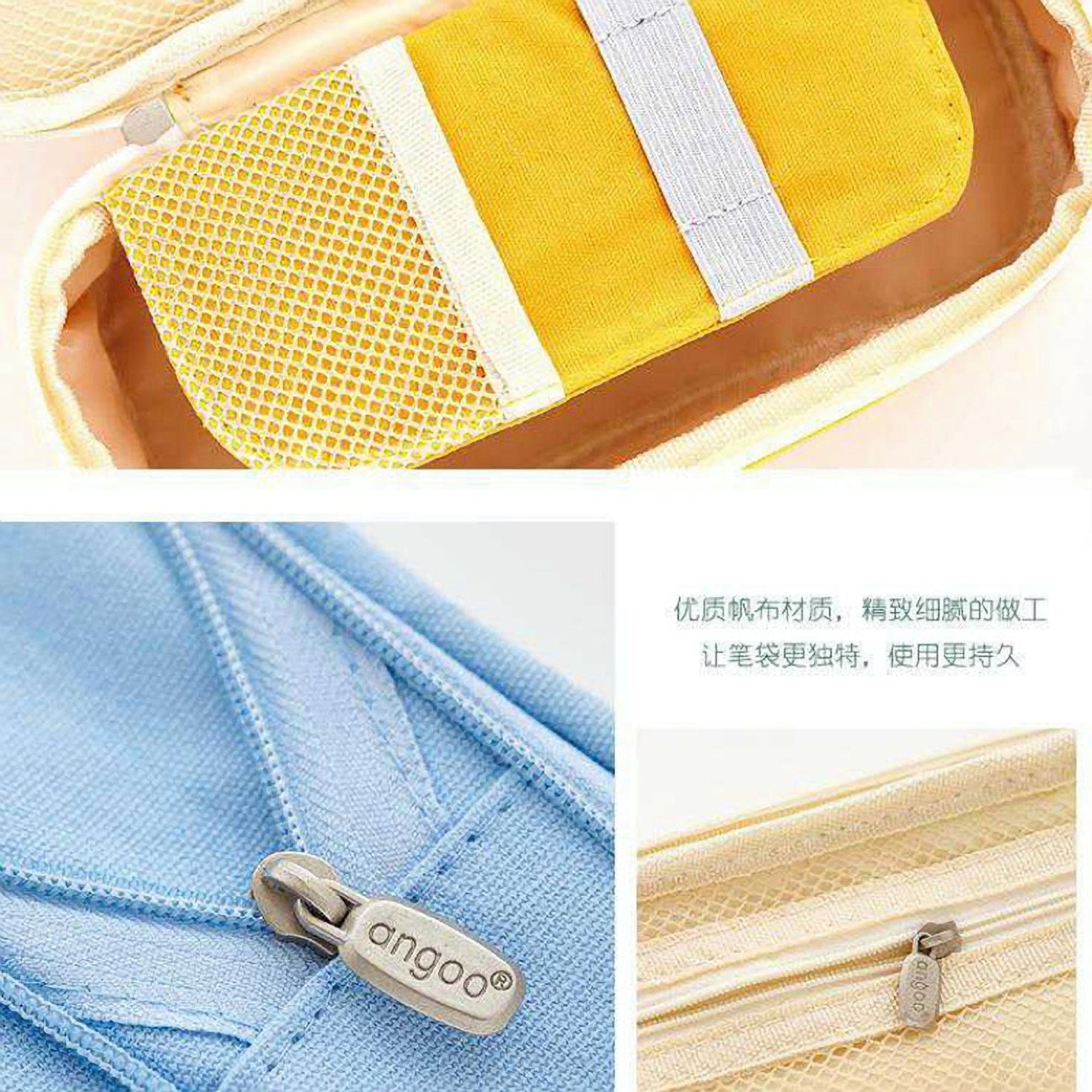 ANGOO BLACK Expandable Canvas Pen Case Pencil Case Expandable Case Sto ...