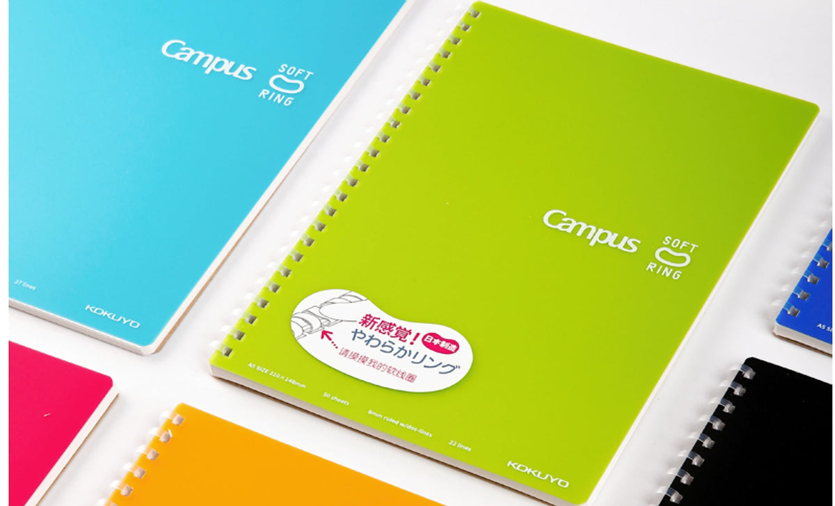 Kokuyo B5 Soft Ring B5 ORANGE Notebook Dotted Line 6mm Rule | Pink 80 ...