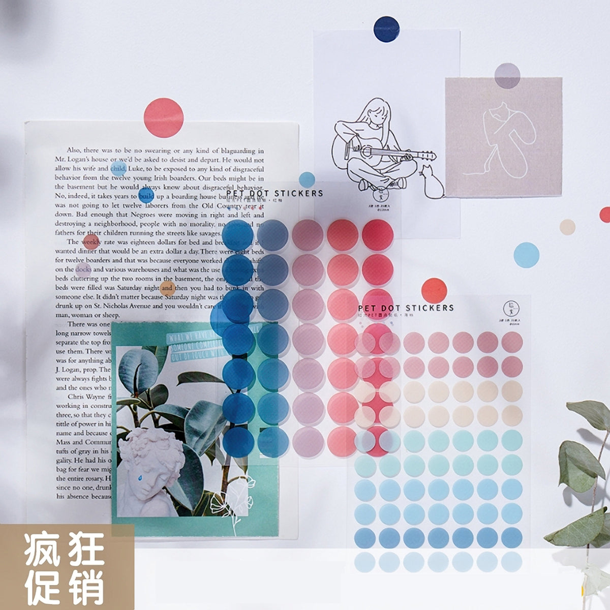 TRANSPARENT PET Pastel Dot Stickers Circle Stickers | Glaze – The ...