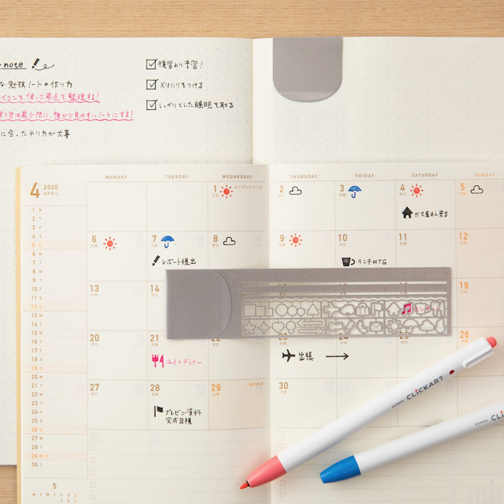 Midori CLIP RULER Stencil Template Bujo Template Metal Bookmark | Stai ...