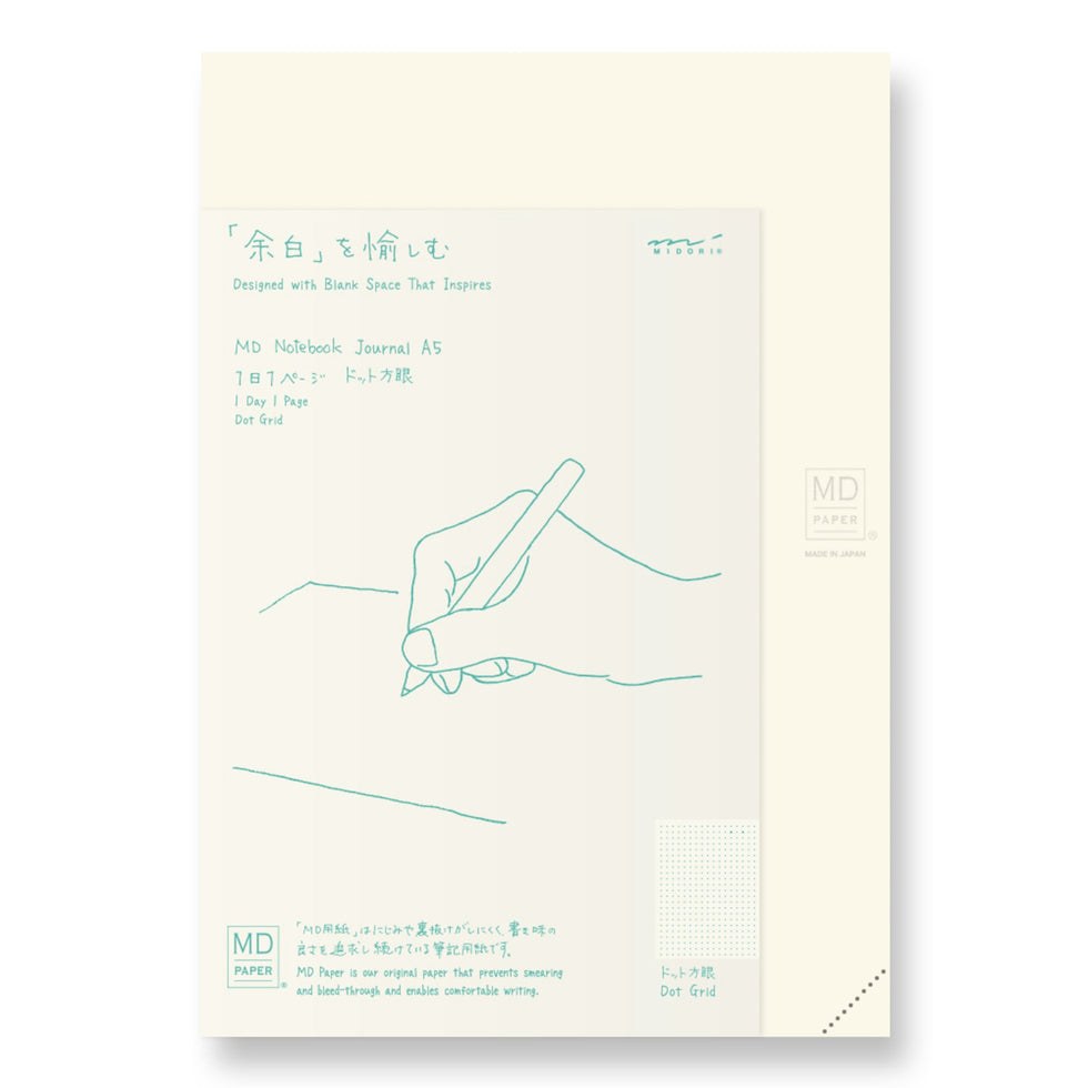 A5 MD Midori CODEX JOURNAL One Day Per Page "Lay Flat" | Dot Grid – The ...
