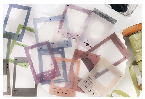 TRANSPARENT PET Picture FRAME Stickers Music Theme Stickers Border Sti ...