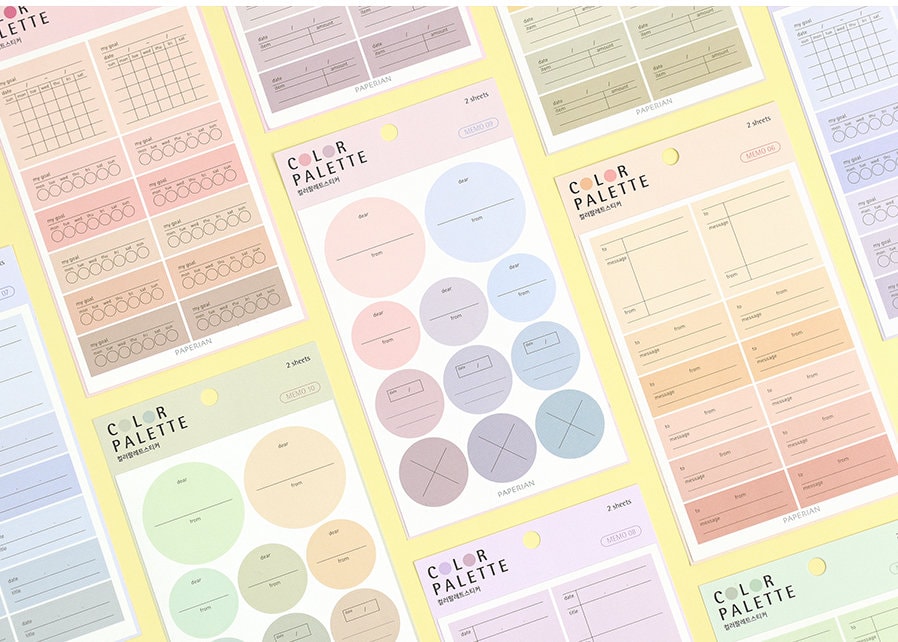 PAPERIAN EXPENSE PINK Color Palette Stickers Square Stickers Rectangle ...