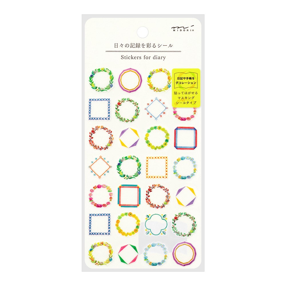 Midori Banners Garland Motif Headers Sticker for DIARY Series Stickers ...