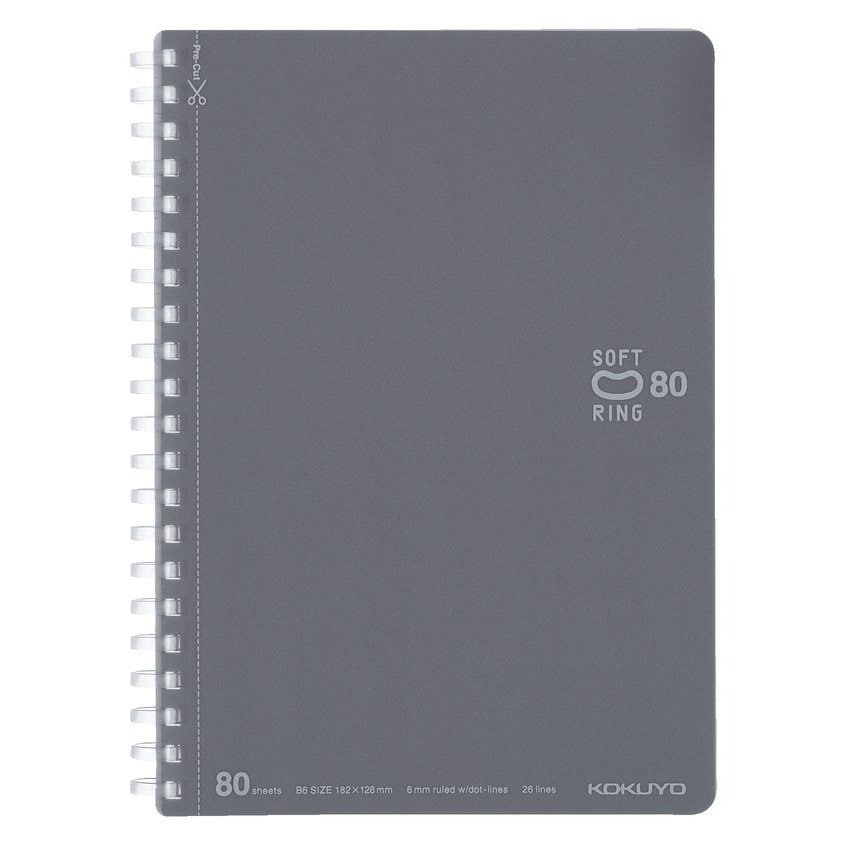 Kokuyo B6 Soft Ring BLACK Notebook 5mm Grid Notebook 5mm Graph Noteboo ...