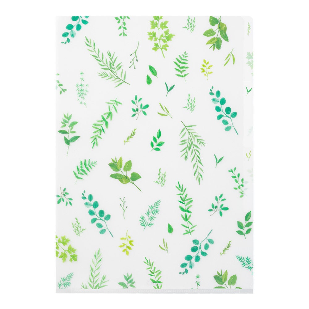 Midori A4 LEAVES 3 Pocket Clear Folder MD Folder Water Resistant Folde ...