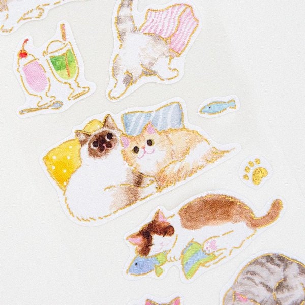 NB Co., Ltd Japan CAT KITTEN Stickers Kitty Stickers Pussy Cat Sticker ...