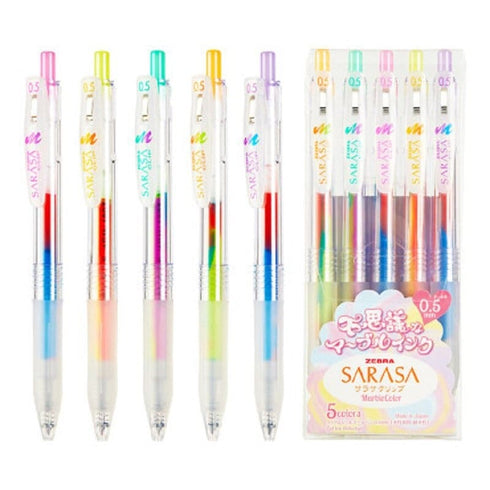 Zebra Sarasa Clip Marble COTTON CANDY Color Gel Pen 0.5mm Push Clip Ge ...