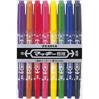 Zebra McKee BROWN Permament Dual End Marker Oil-Based Ink Fine and Ext ...
