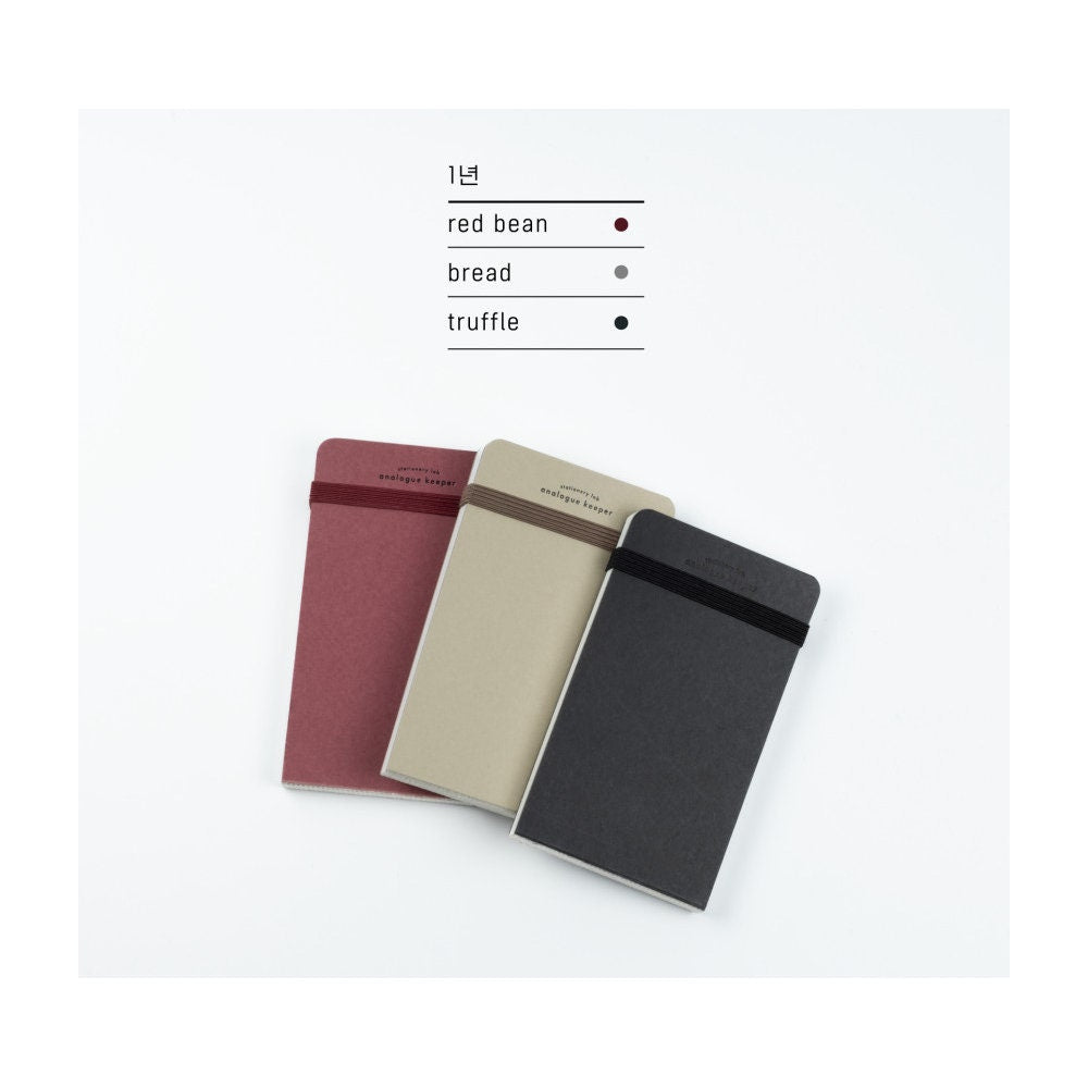 Analogue Keepers TRUFFLE Handy Diary 1 YEAR Horizontal Planner Undated ...