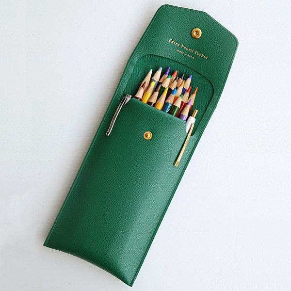 Plepic Extra PENCIL Pocket BURGUNDY Pen Case PU Pencil Case Storage Ca ...