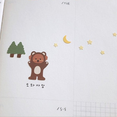 Suatelier LET'S Go CAMPING PVC Transparent Stickers Planner Stickers C ...