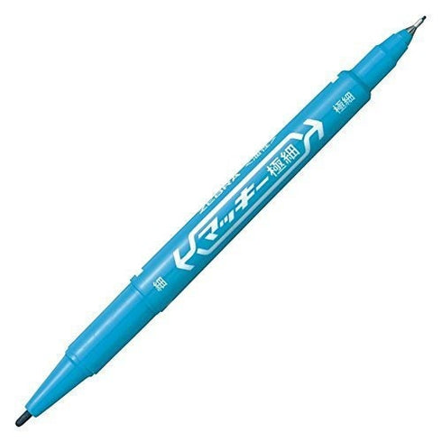 Zebra McKee Light BLUE Permament Dual End Marker Oil-Based Ink Fine an ...