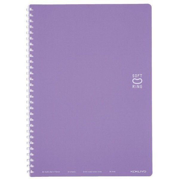 Kokuyo B5 Soft Ring VIOLET Notebook Dotted Line 6mm Rule | 40 Sheets S ...