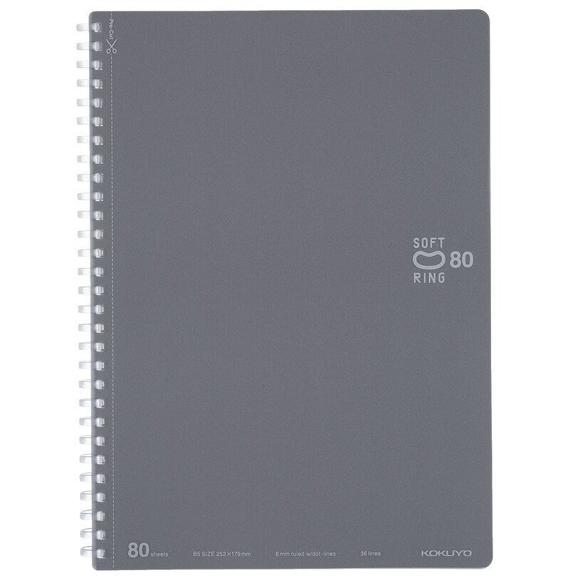 Kokuyo B5 Soft Ring B5 ORANGE Notebook Dotted Line 6mm Rule | Pink 80 ...