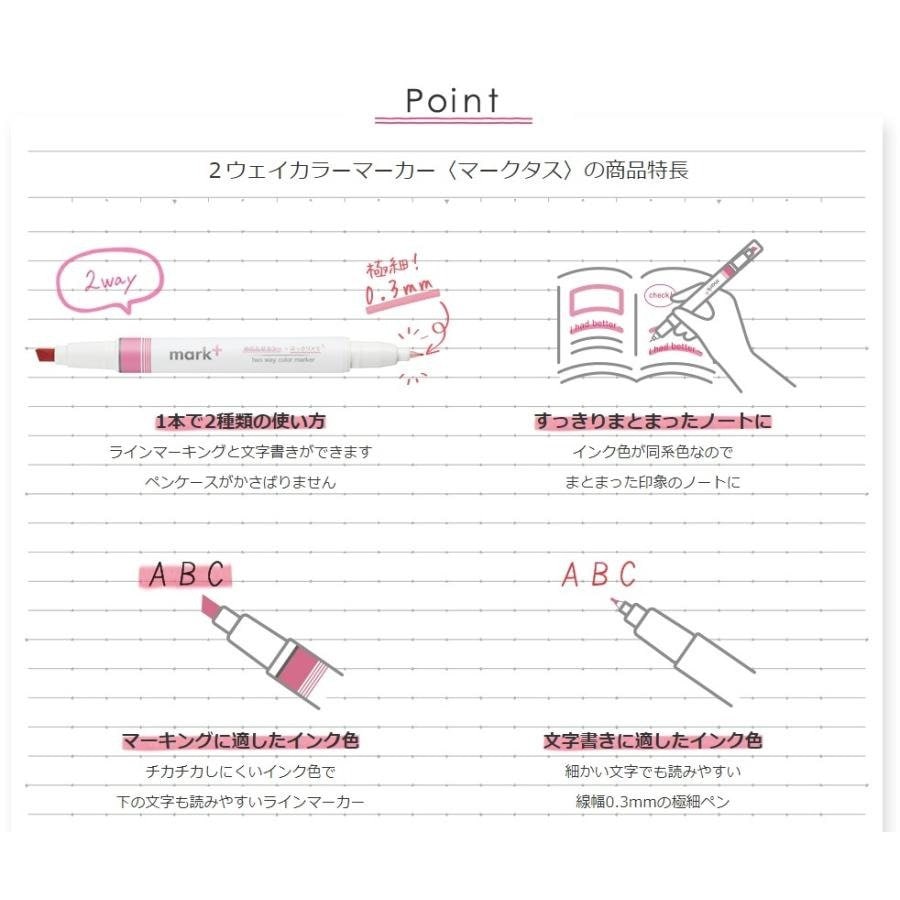 Kokuyo Mark+ GREEN Plus GRAY Two Way Highlighter and Gray Pen Two Way ...