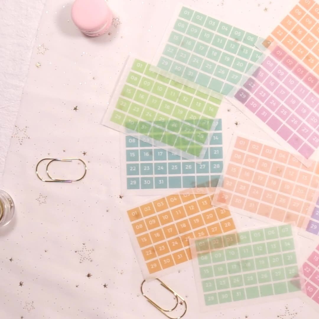 Pastel TRANSPARENT FLAG DATE Stickers Planner Stickers Day Stickers Bu ...