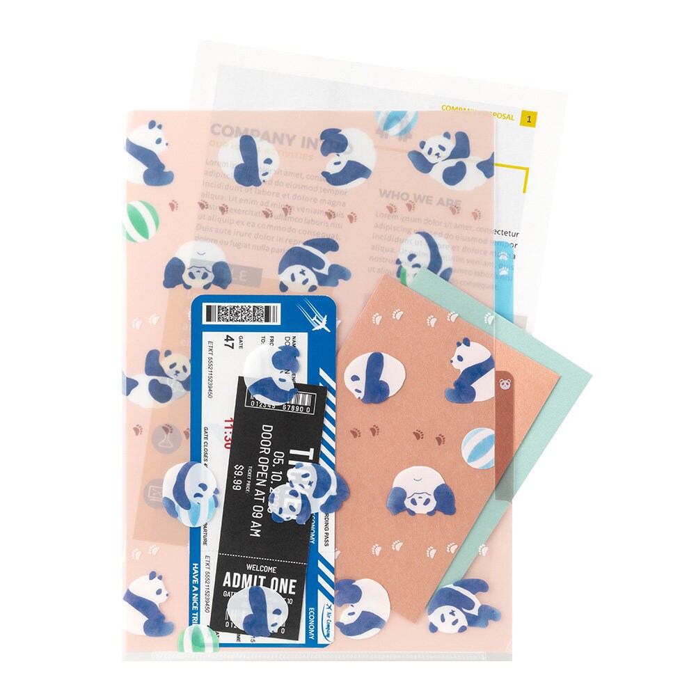 PANDA Midori A4 3 Pocket Clear Folder MD Folder Water Resistant Folder ...