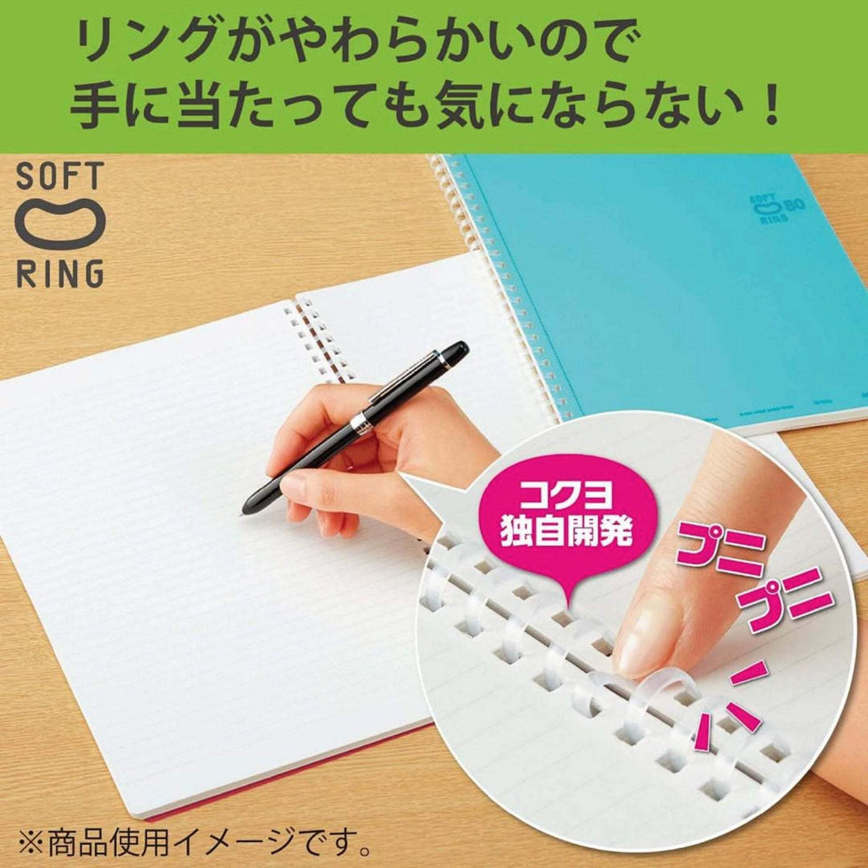 Kokuyo BLACK Soft Ring Notebook 5mm Dot Ruled SV457S5 | A6 80 Sheets ...