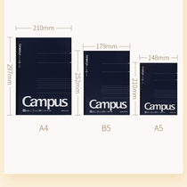 Kokuyo B5 Campus Notebook Navy 6mm Dotted Line | 50 Sheet 5BT-DB – The ...