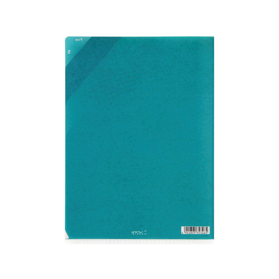 Midori MD A5 5 Pocket Clear Folder | Teal Diagonal Stripe – The ...