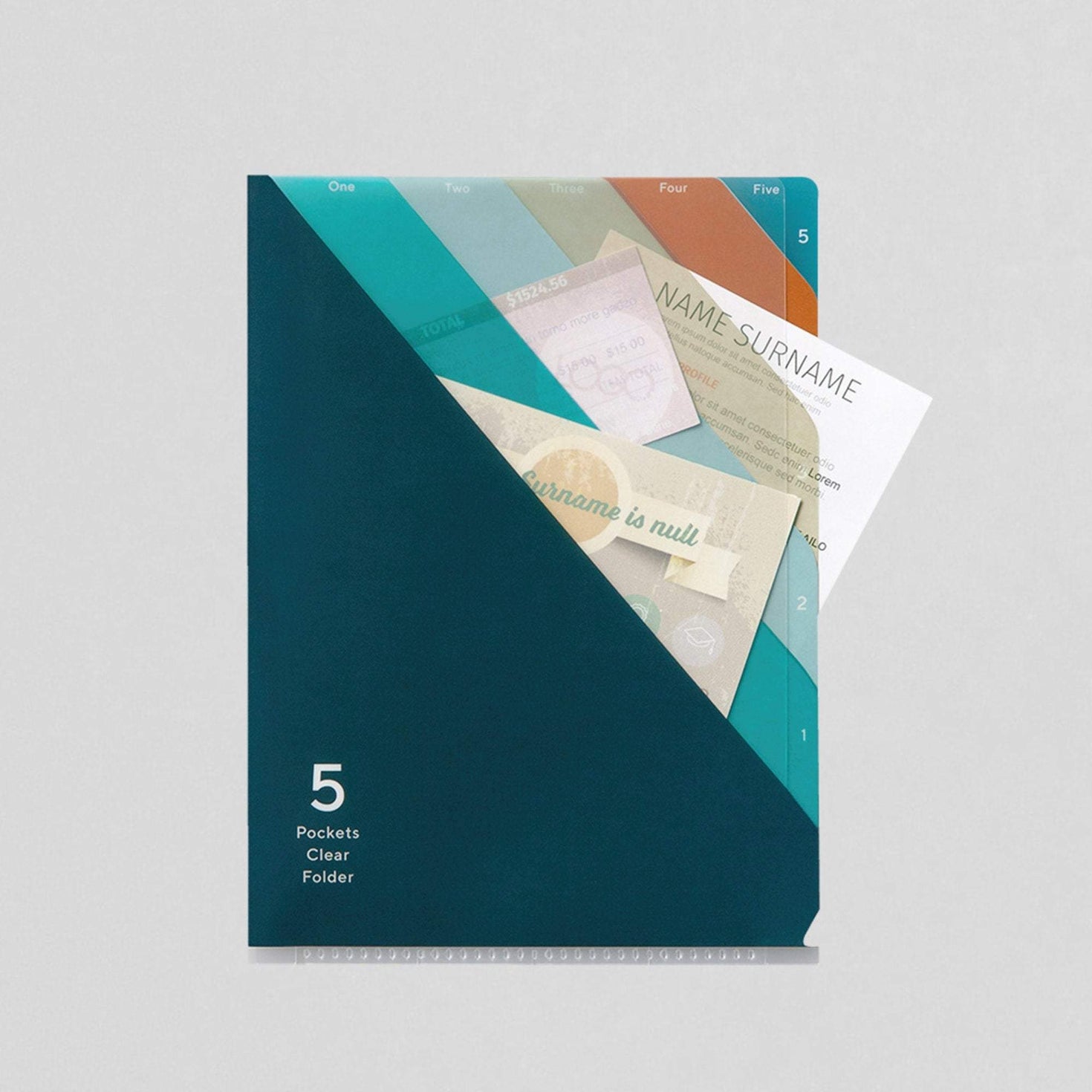 Midori MD A5 5 Pocket Clear Folder | Teal Diagonal Stripe – The ...
