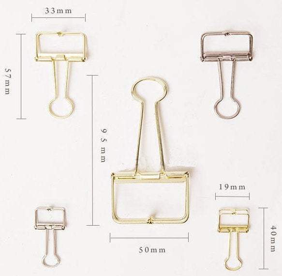 RAINBOW Skeleton Frame Hollow Wire Binder Clips Small, Medium & Large ...