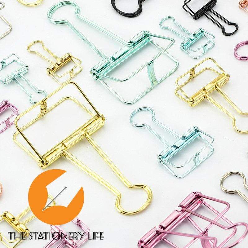 SILVER Skeleton Frame Hollow Wire Binder Clips Small, Medium & Large ...